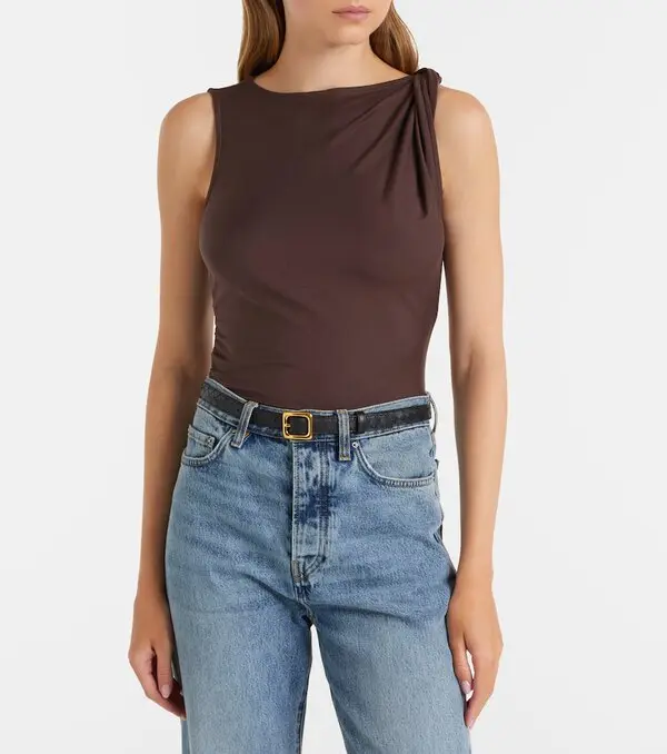 Veronica Beard Otessa Jersey Top - Brown