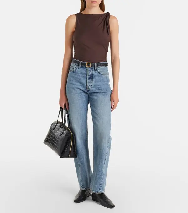 Veronica Beard Otessa Jersey Top - Brown