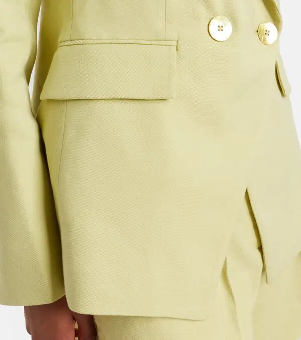 Veronica Beard Miller Double-breasted Linen-blend Twill Blazer - Green