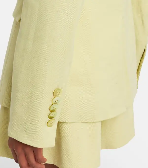 Veronica Beard Miller Double-breasted Linen-blend Twill Blazer - Green