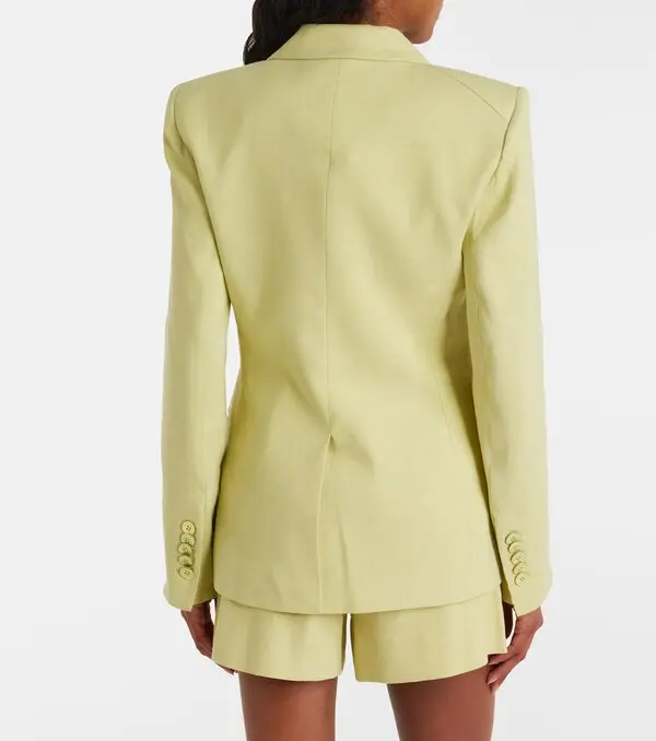 Veronica Beard Miller Double-breasted Linen-blend Twill Blazer - Green
