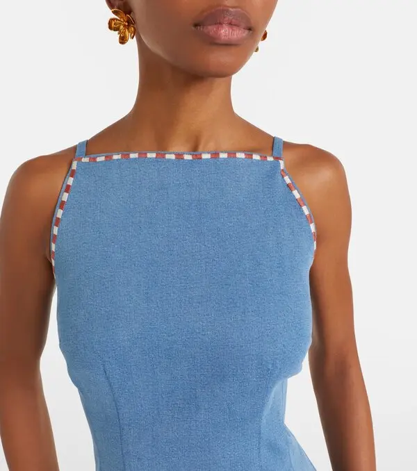 Veronica Beard Chester Floral Denim Mini Dress