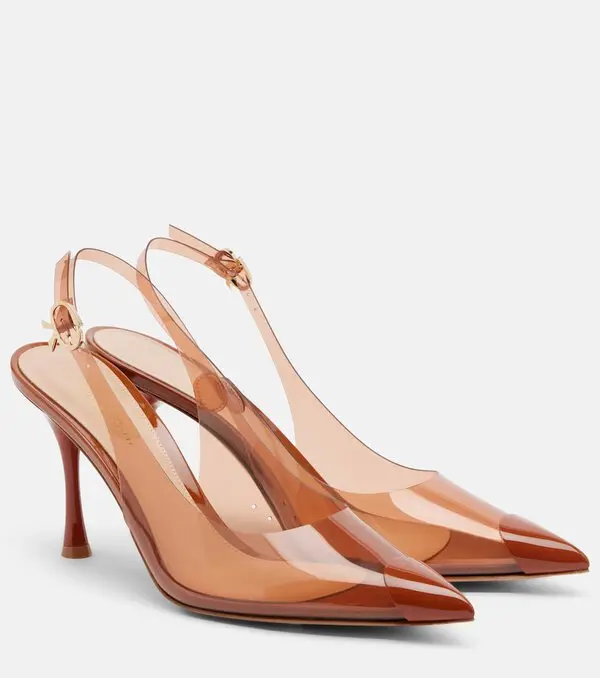 GIANVITO ROSSI Sofia Tpu Slingback Pumps - Brown