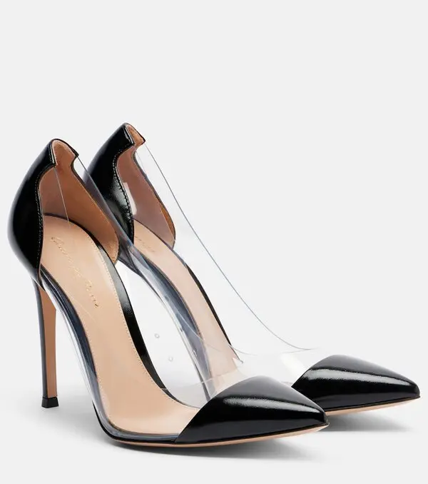 GIANVITO ROSSI Leather-trimmed Pumps - Black