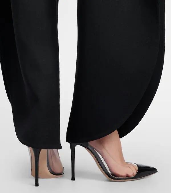 GIANVITO ROSSI Leather-trimmed Pumps - Black