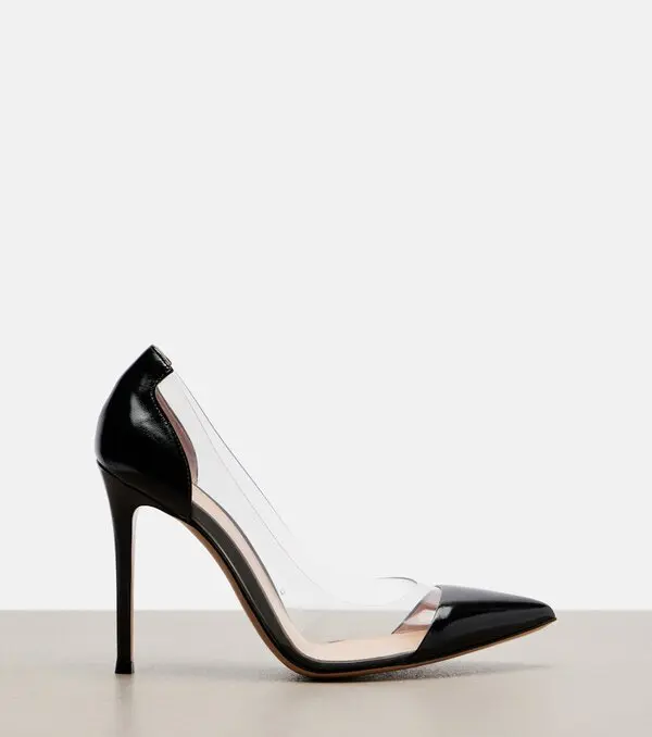 GIANVITO ROSSI Leather-trimmed Pumps - Black