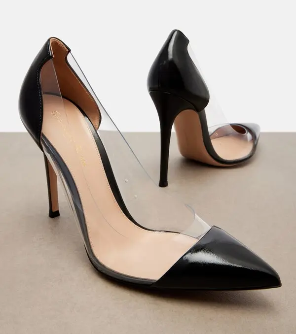GIANVITO ROSSI Leather-trimmed Pumps - Black