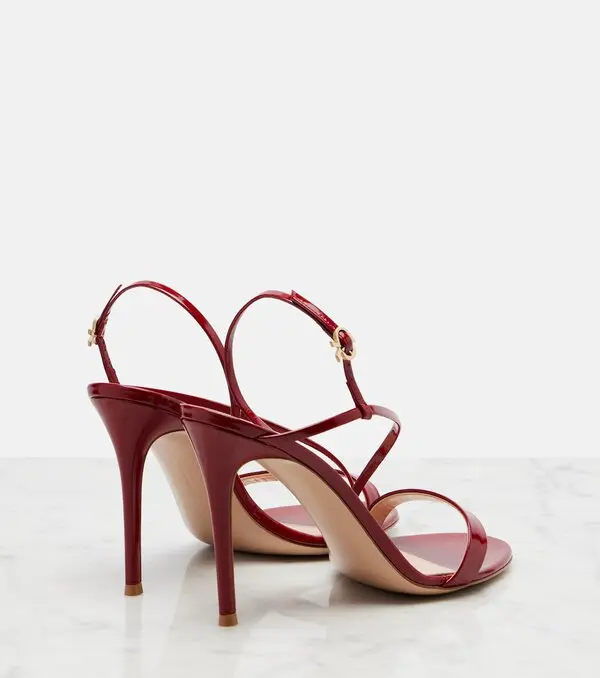 GIANVITO ROSSI Manhattan Leather Sandals - Red