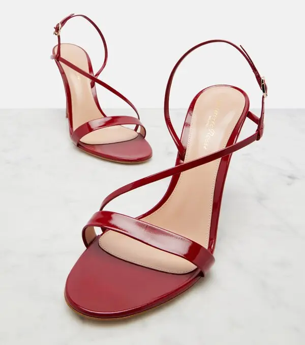 GIANVITO ROSSI Manhattan Leather Sandals - Red