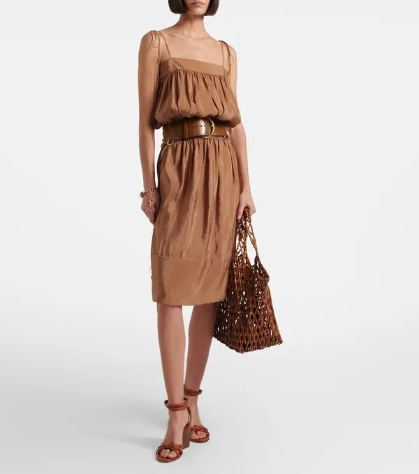 GIANVITO ROSSI Leather Wedge Sandals - Brown
