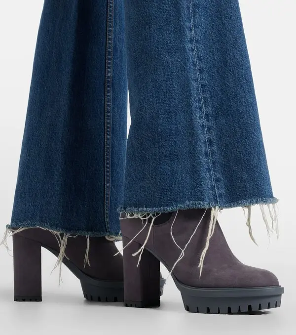 GIANVITO ROSSI Barry Suede Chelsea Boots - Grey