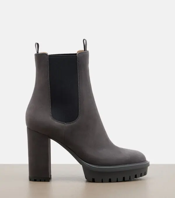 GIANVITO ROSSI Barry Suede Chelsea Boots - Grey