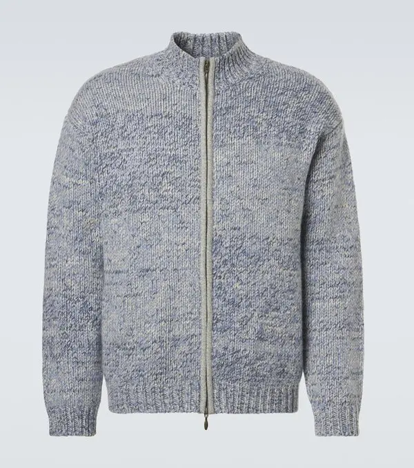 Le Kasha Lamdu Cashmere Zip-up Cardigan - Blue