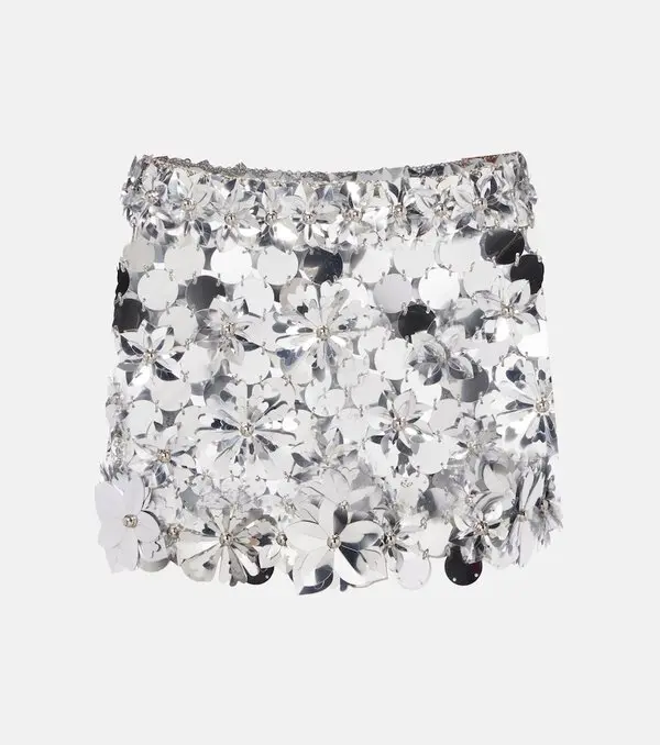 Rabanne Embellished Chainmail Miniskirt - Silver