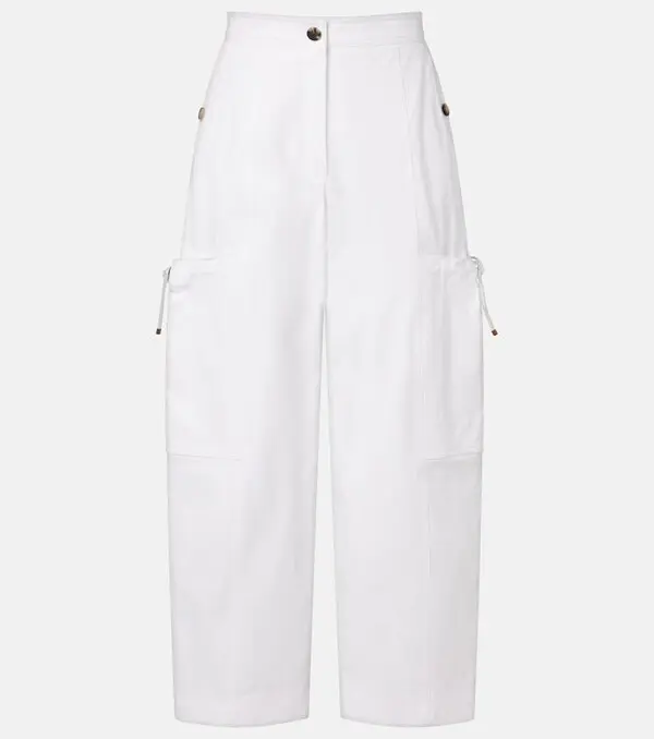 Max Mara Lepre Cotton Wide-leg Pants - White