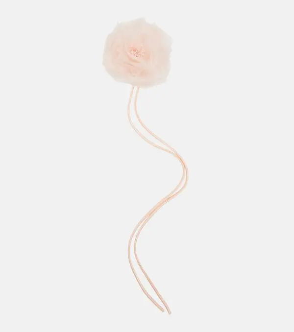 Max Mara Ario Floral-appliqué Silk Chiffon Brooch - Pink