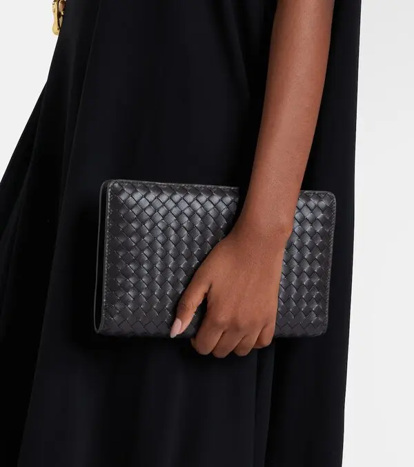 Bottega Veneta Intrecciato Leather Agenda Clutch