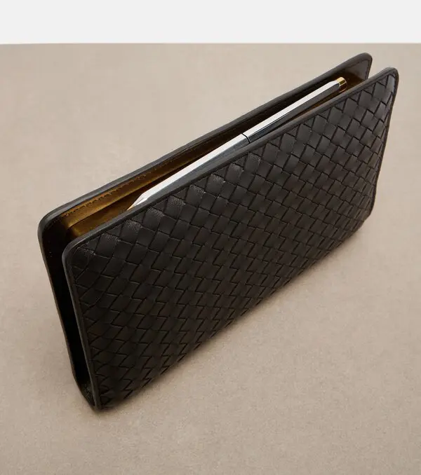 Bottega Veneta Intrecciato Leather Agenda Clutch