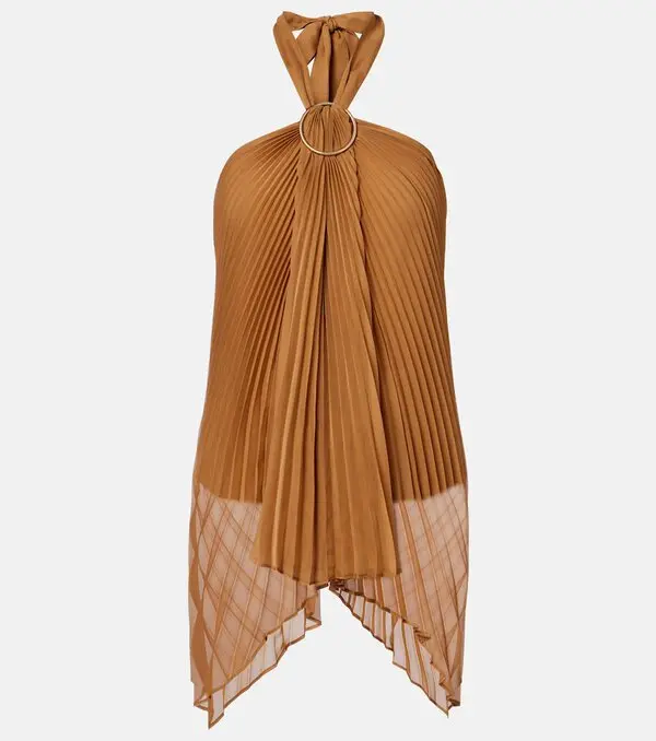 Max Mara Valzer Pleated Top - Brown