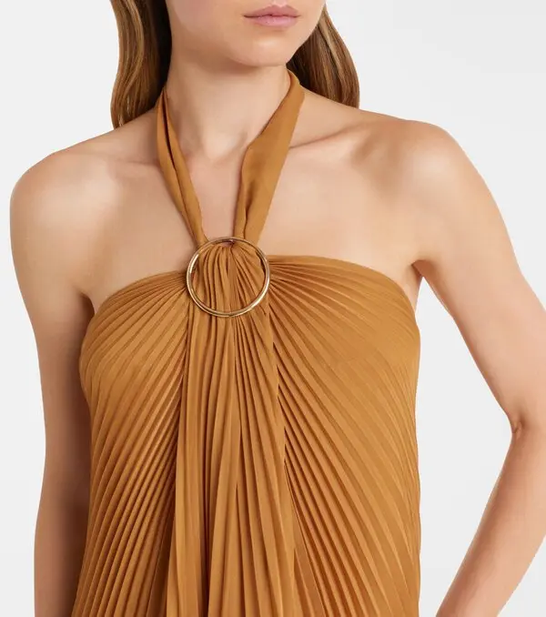 Max Mara Valzer Pleated Top - Brown