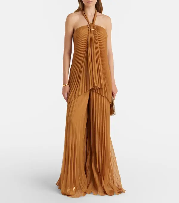 Max Mara Valzer Pleated Top - Brown