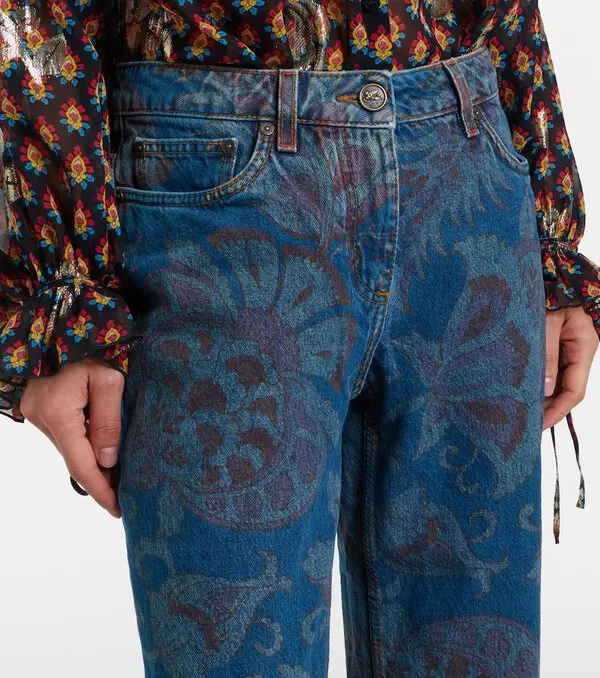Etro Floral Print Flared Jeans
