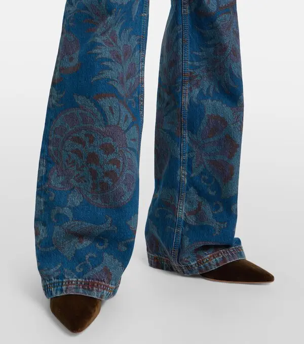 Etro Floral Print Flared Jeans