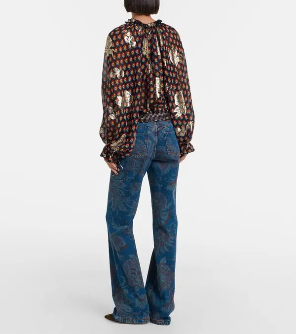Etro Floral Print Flared Jeans