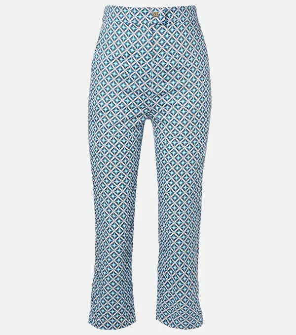 Max Mara Facella Printed Cotton Wide-leg Jeans - Blue