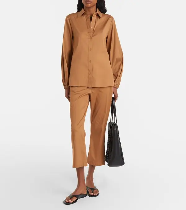 Max Mara Fertile Cotton-blend Shirt - Brown