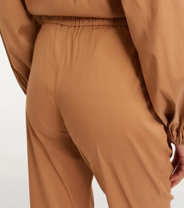 Max Mara Curve Cropped Cotton-blend Straight Pants - Brown