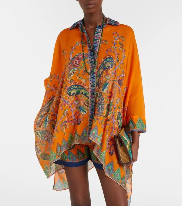 Etro Paisley Ramie Oversized Shirt