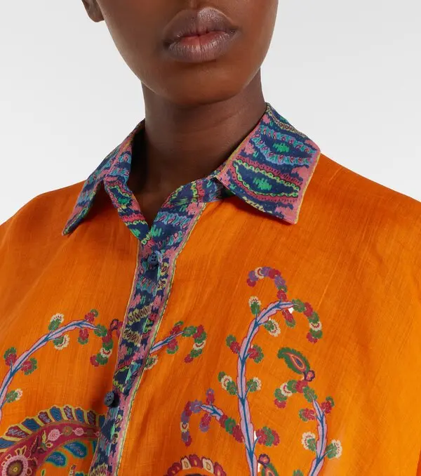Etro Paisley Ramie Oversized Shirt