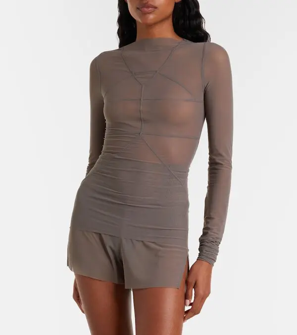 Rick Owens Temple Sheer Tulle Top - Grey