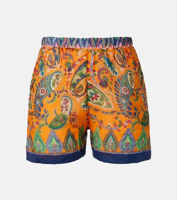 Etro Paisley High-rise Shorts - Multicoloured
