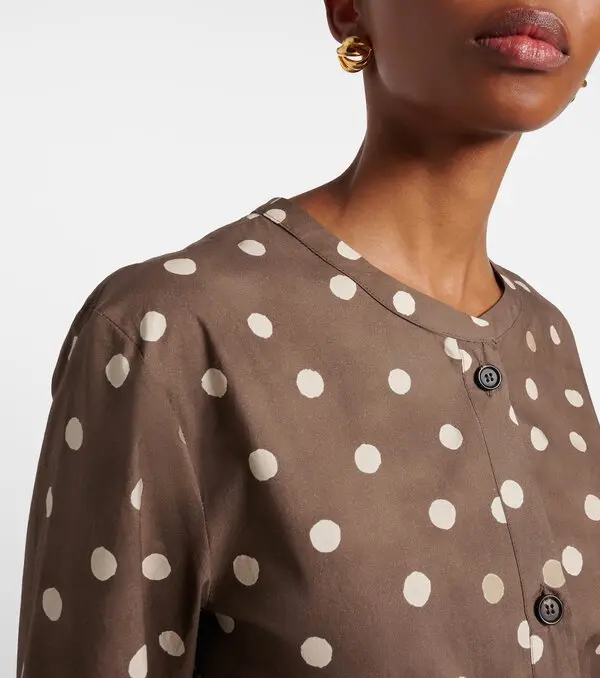 Max Mara Pesche Polka-dot Cotton Shirt Dress