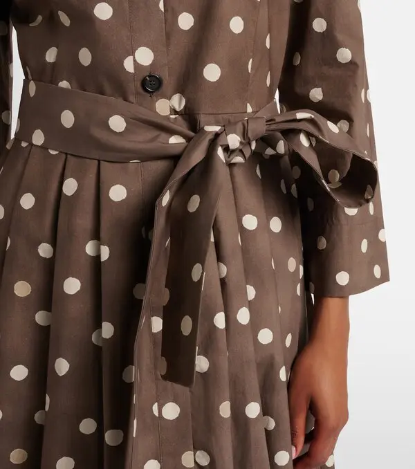 Max Mara Pesche Polka-dot Cotton Shirt Dress