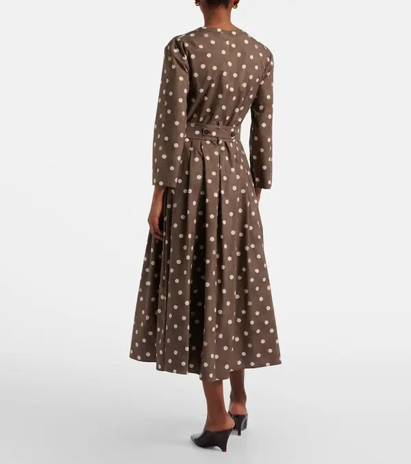 Max Mara Pesche Polka-dot Cotton Shirt Dress