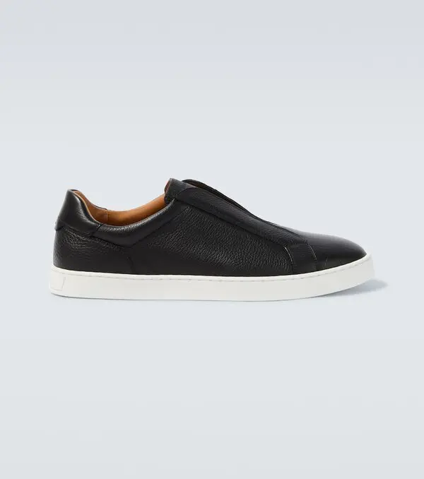 Magnanni Costa Slip Ii Leather Slip-on Shoes - Black