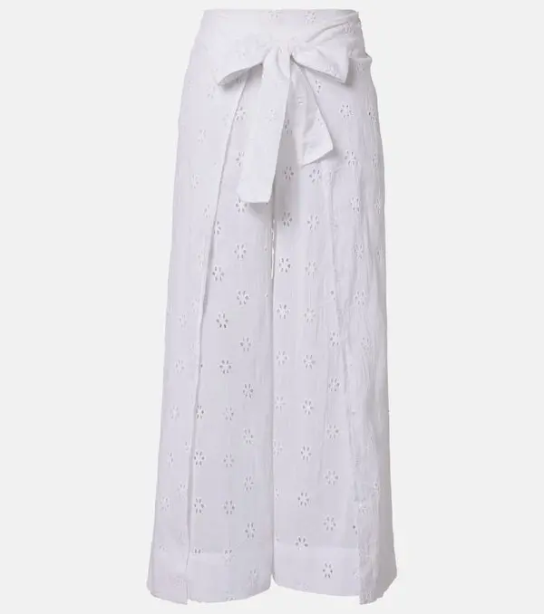 Polo Ralph Lauren Broderie Anglaise Cotton Poplin Wide-leg Pants