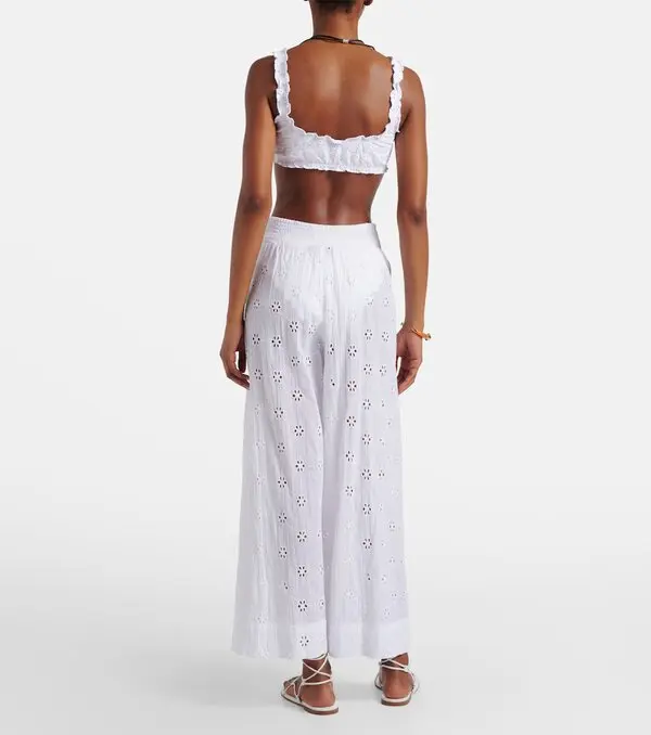 Polo Ralph Lauren Broderie Anglaise Cotton Poplin Wide-leg Pants