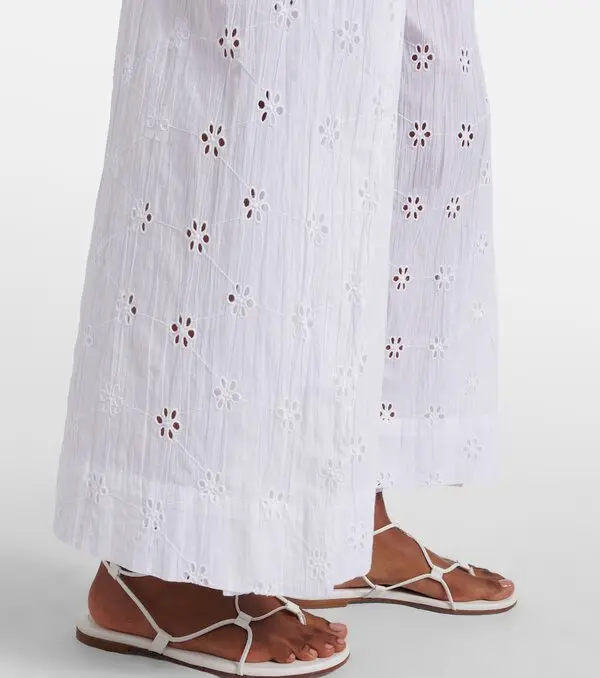 Polo Ralph Lauren Broderie Anglaise Cotton Poplin Wide-leg Pants