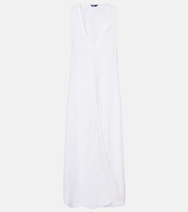 Polo Ralph Lauren Broderie Anglaise Cotton Beach Dress - White