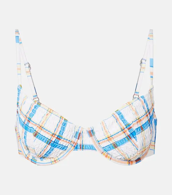 Polo Ralph Lauren Checked Bikini Top - White