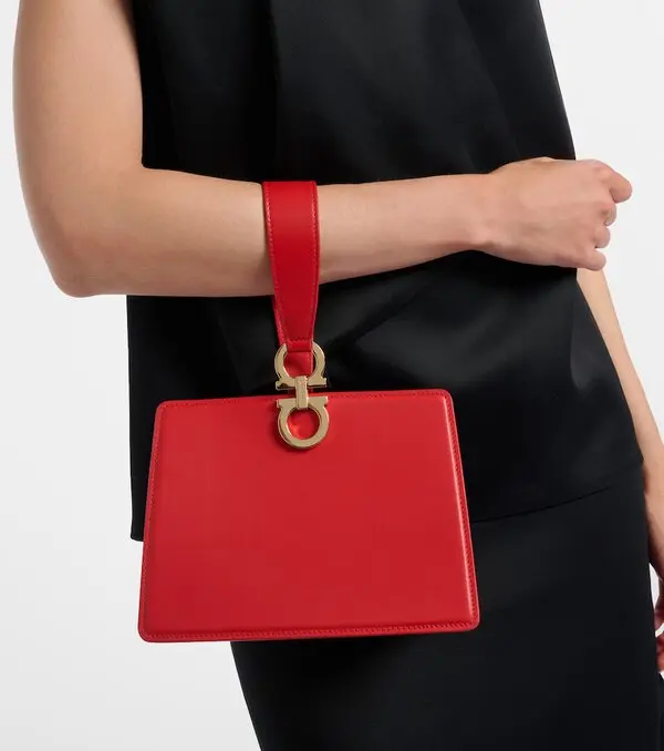 FERRAGAMO Gancio Mini Leather Top-handle Bag