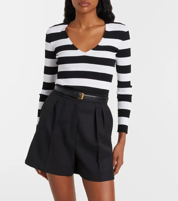 Max Mara Vello Ribbed-knit Striped Sweater