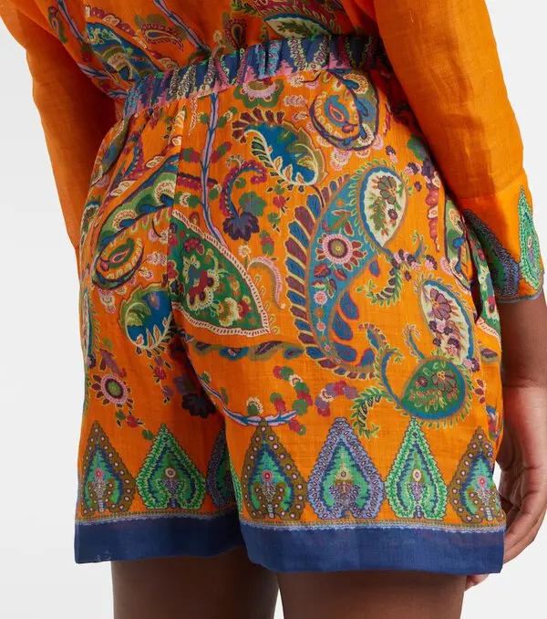 Etro Paisley High-rise Shorts - Multicoloured