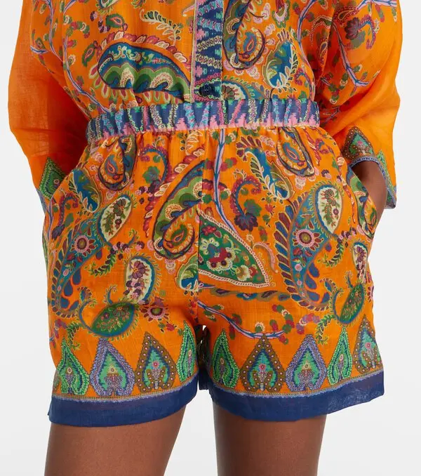 Etro Paisley High-rise Shorts - Multicoloured