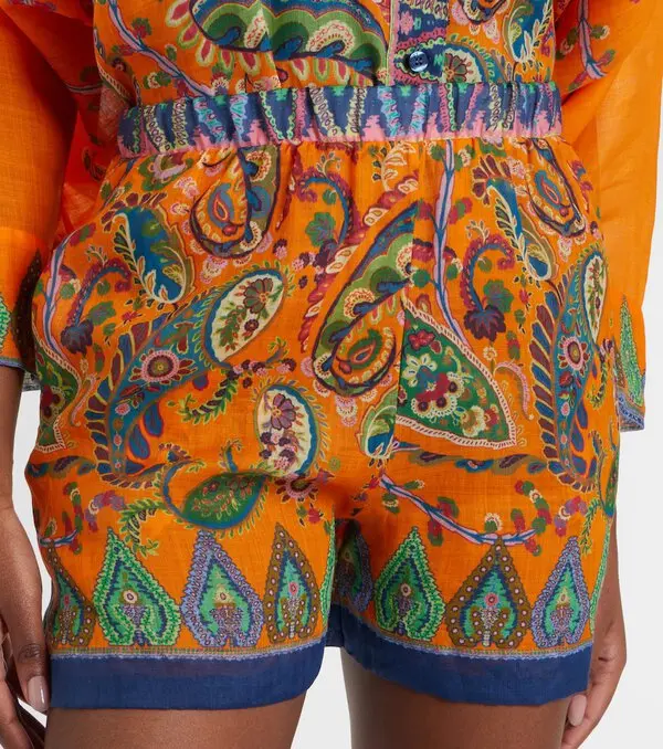 Etro Paisley High-rise Shorts - Multicoloured