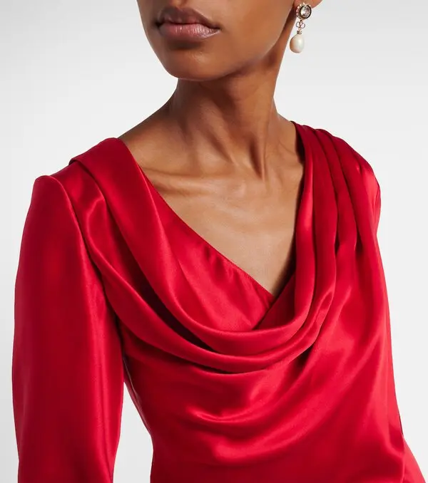 Valentino Garavani Draped Silk Satin Top